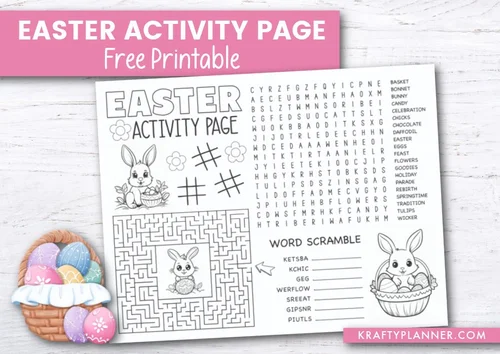 Easter Activity Page (Free Printable) — Krafty Planner