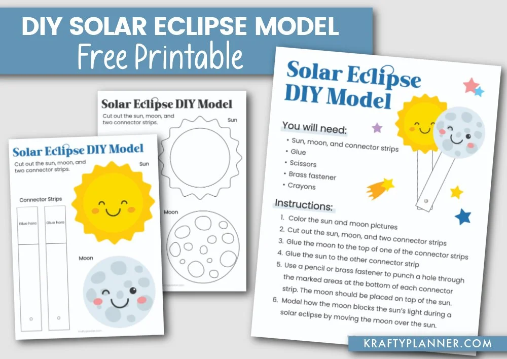 Free Printable DIY Solar Eclipse Model — Krafty Planner