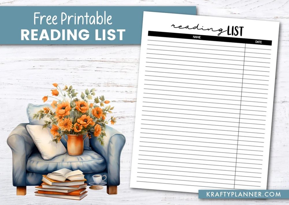 Bookworm's BFF: Free Printable Reading List — Krafty Planner