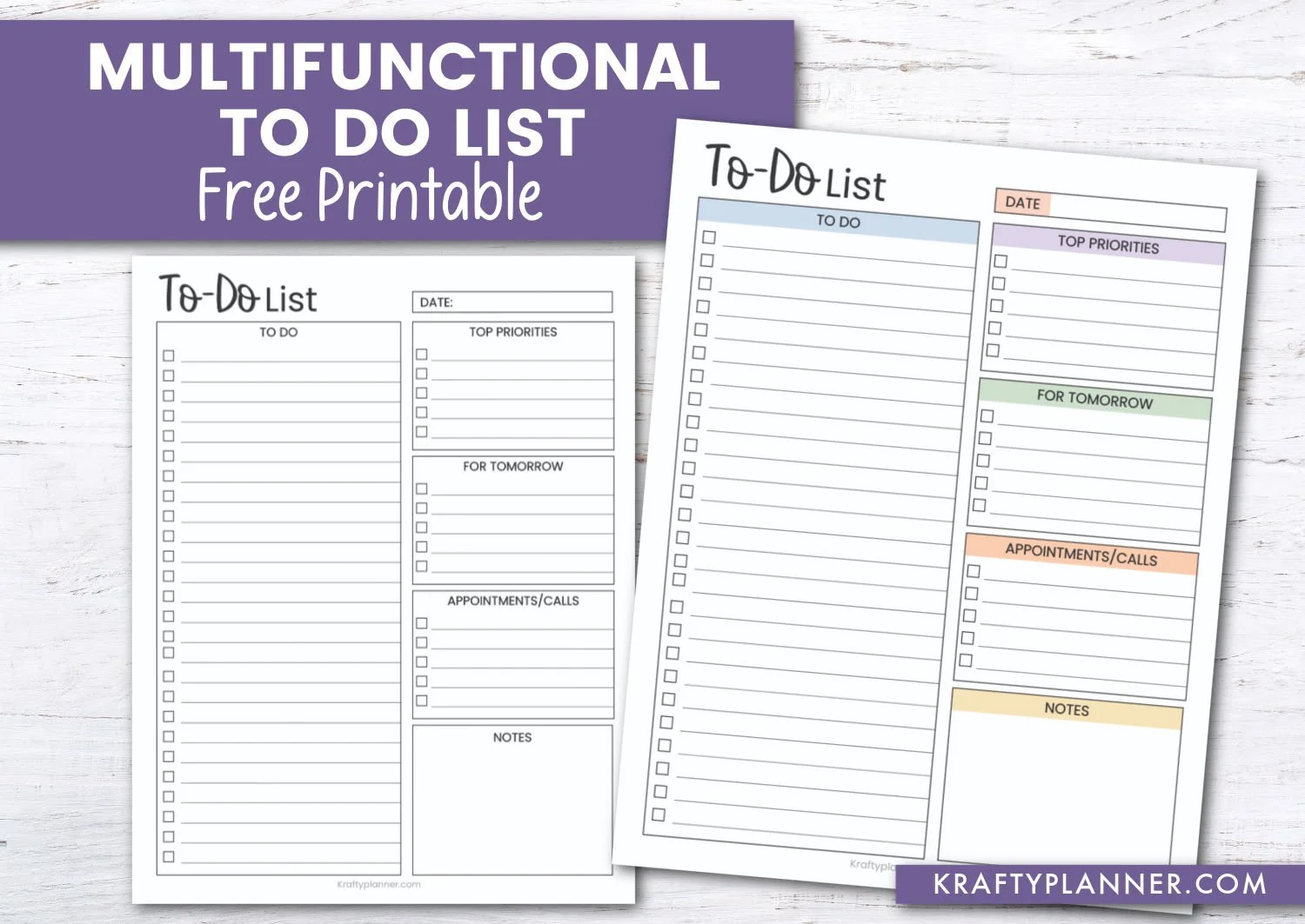 Printable Multifunctional To-Do List — Krafty Planner