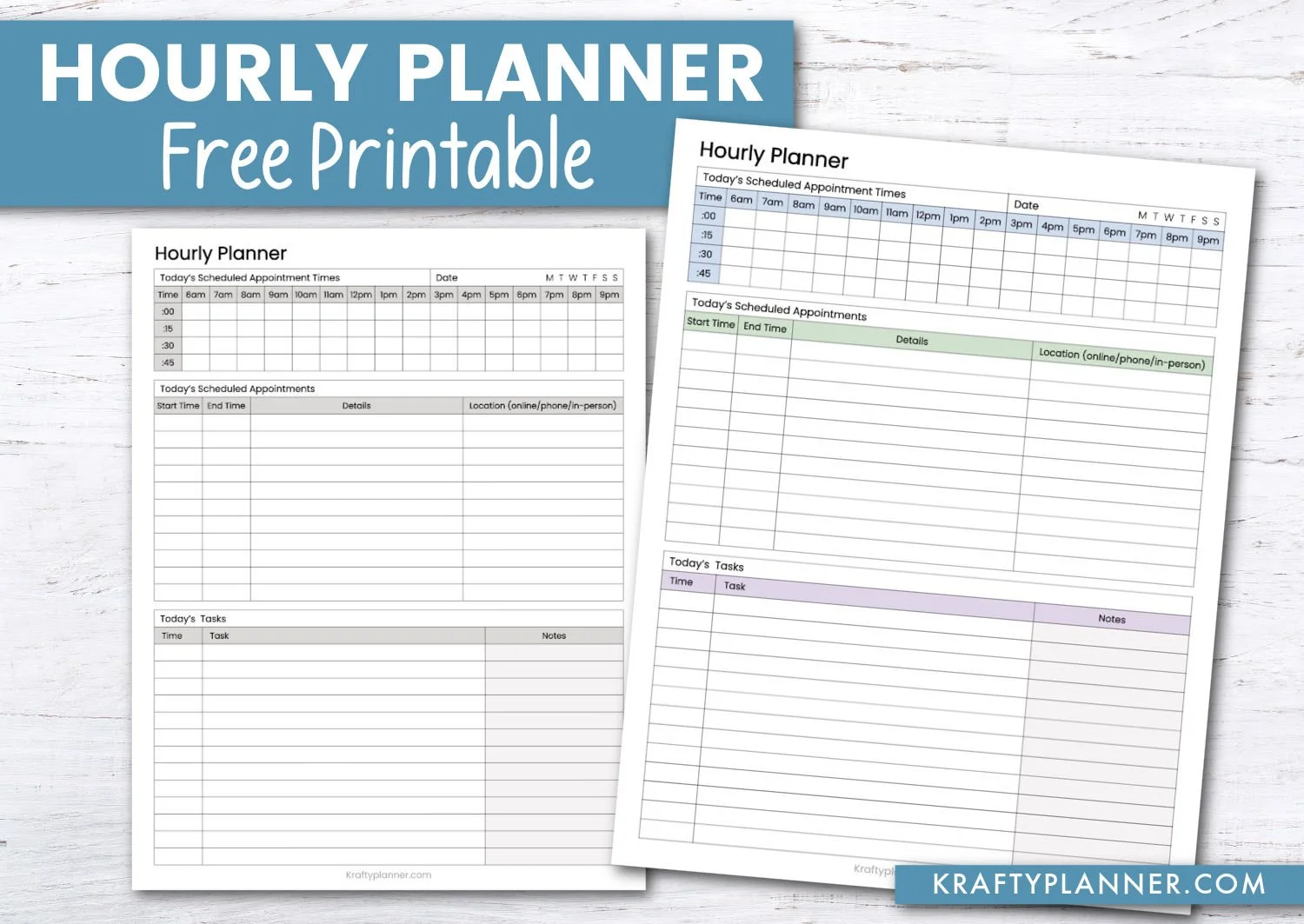 Stay on Track: Printable Hourly Planner — Krafty Planner