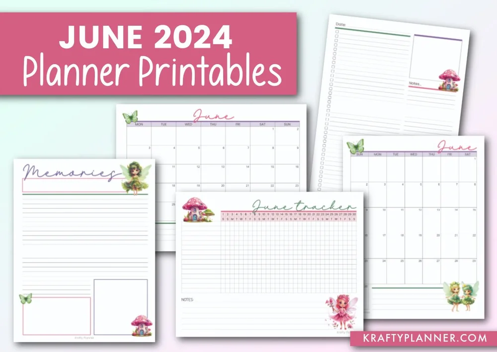 Free Printable June Planners and Trackers — Krafty Planner