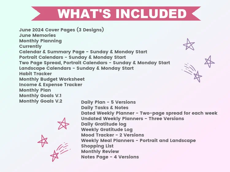 Free Printable June Planners and Trackers — Krafty Planner