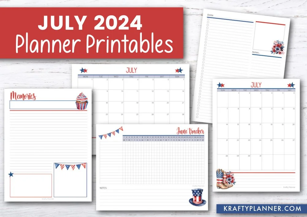 Free July Planner Printables (2024) — Krafty Planner