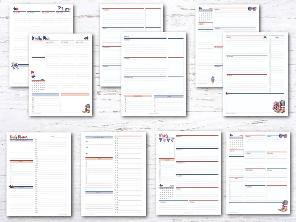 Free July Planner Printables (2024) — Krafty Planner