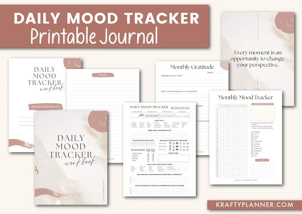 Daily Mood Tracker for Mental Wellness — Krafty Planner