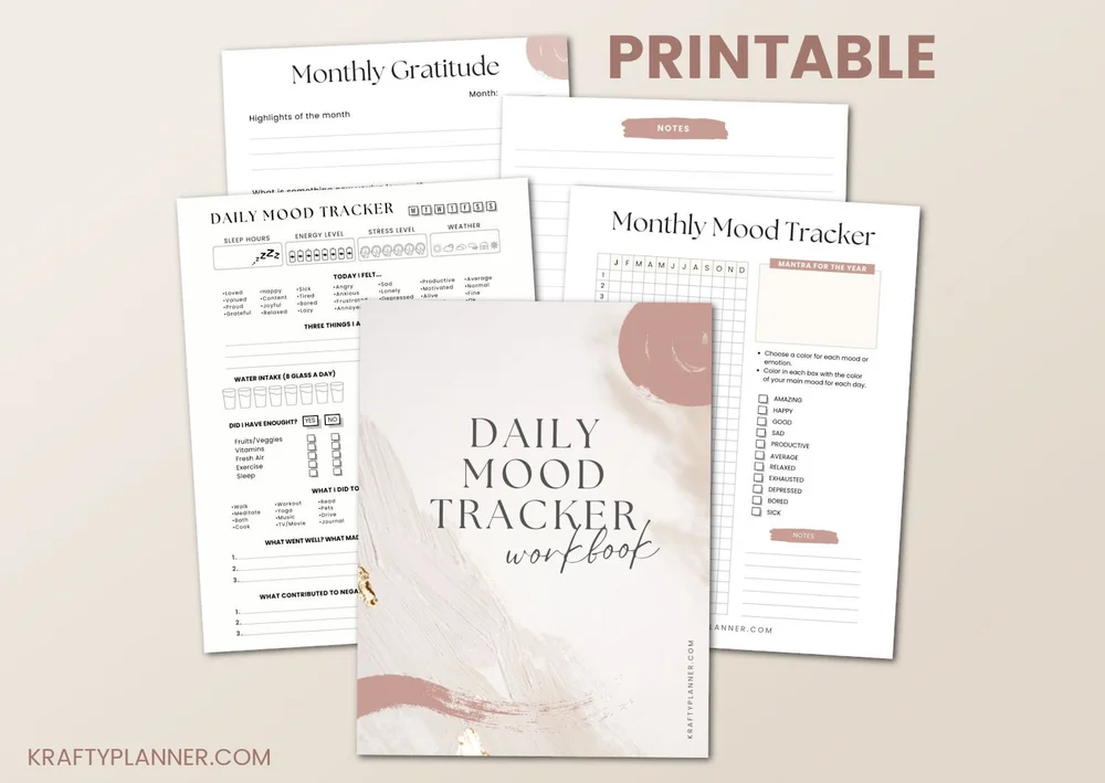 Daily Mood Tracker for Mental Wellness — Krafty Planner