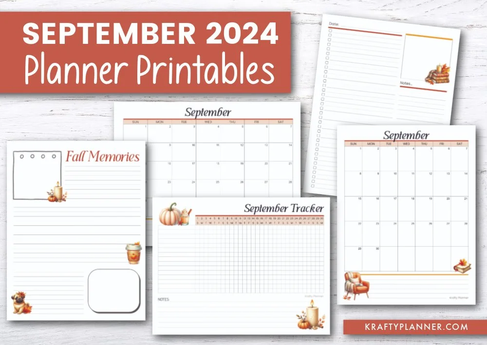 Free Printable September 2024 Planners — Krafty Planner