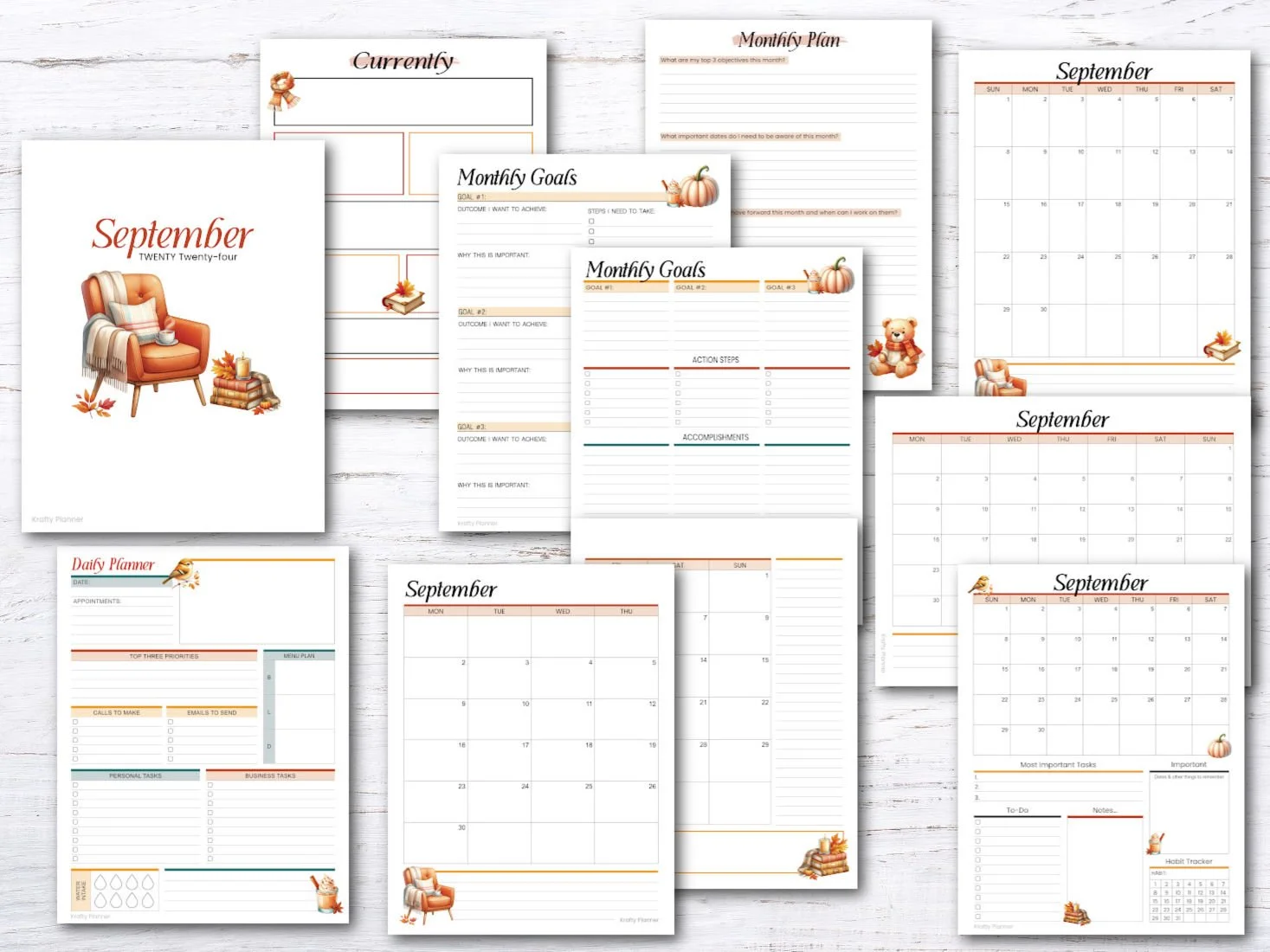 Free Printable September 2024 Planners — Krafty Planner