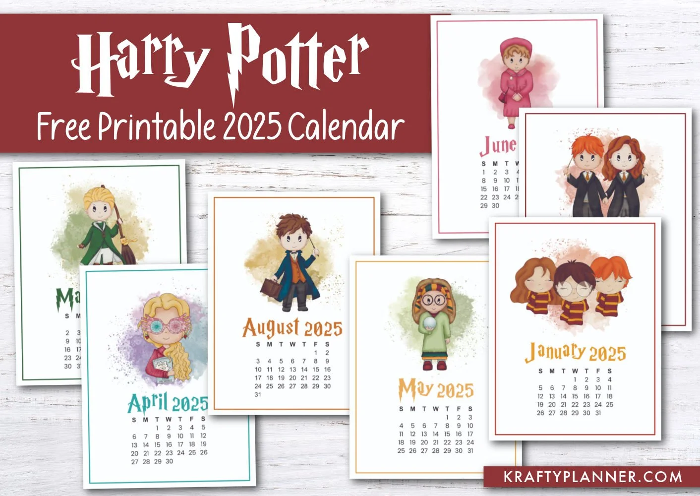 Free 2025 Harry Potter Wall Calendar — Krafty Planner
