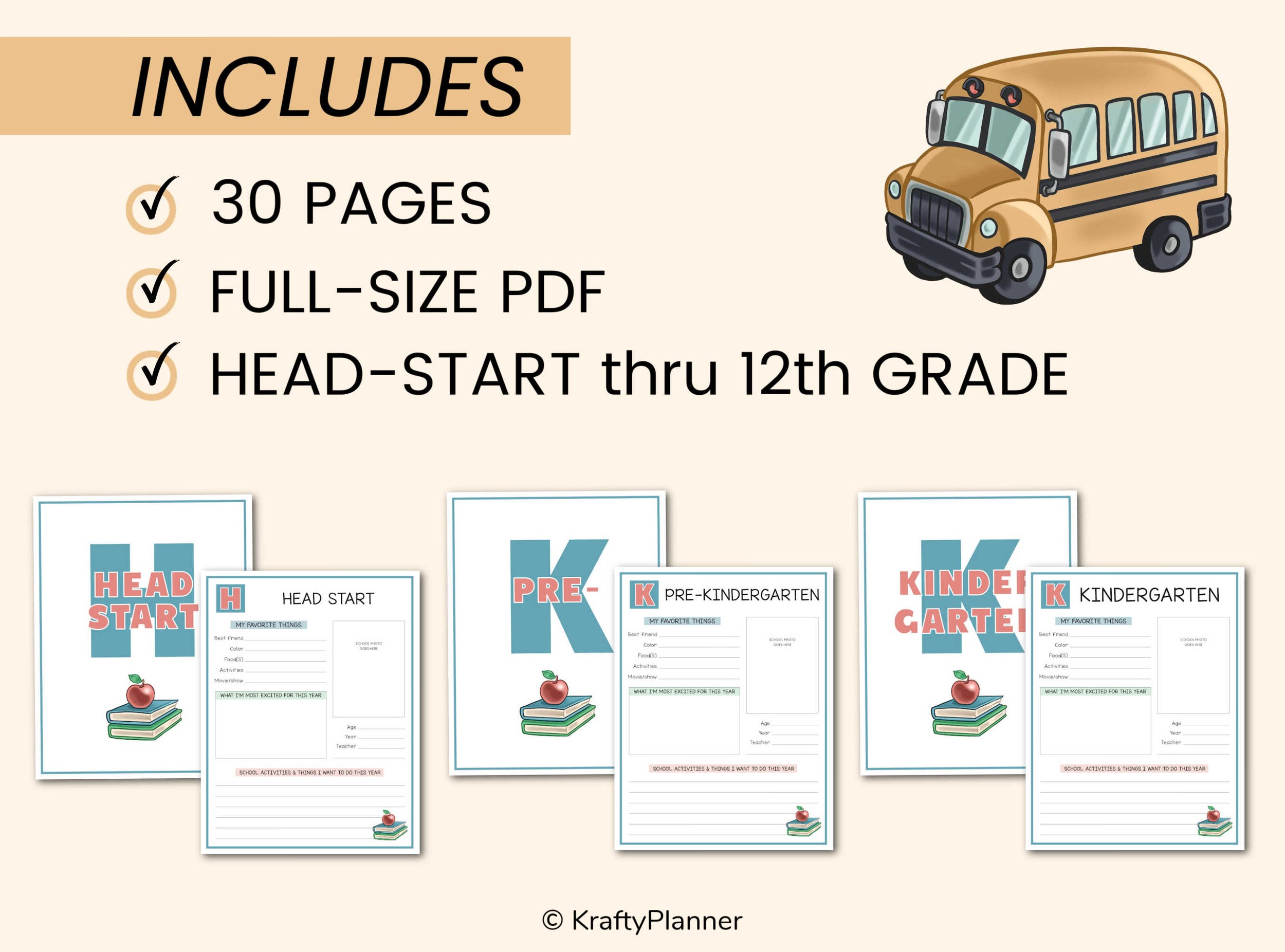 Back to School Keepsake | Free Printable — Krafty Planner
