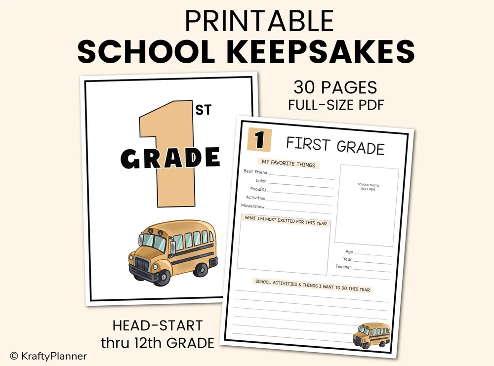 Back to School Keepsake | Free Printable — Krafty Planner