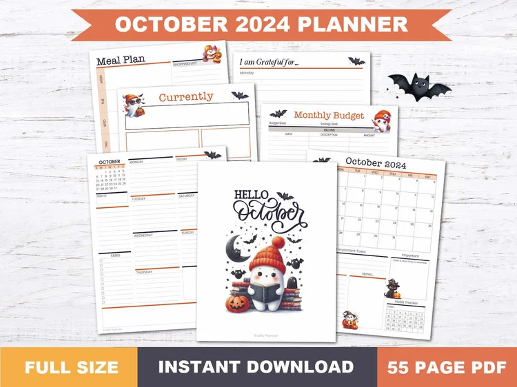 Free Printable October 2024 Planner — Krafty Planner