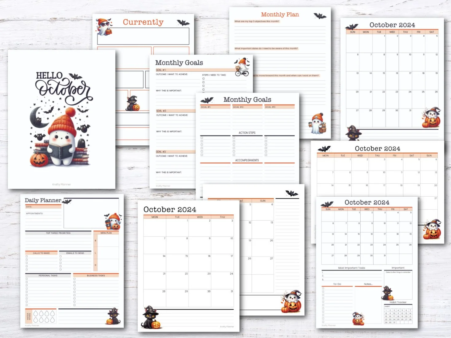 Free Printable October 2024 Planner — Krafty Planner