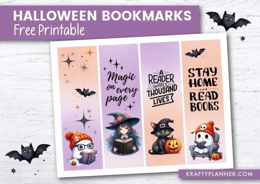 Free Printable Halloween Bookmarks — Krafty Planner