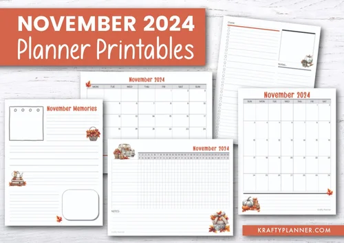 Free November Planning Printables Pack — Krafty Planner