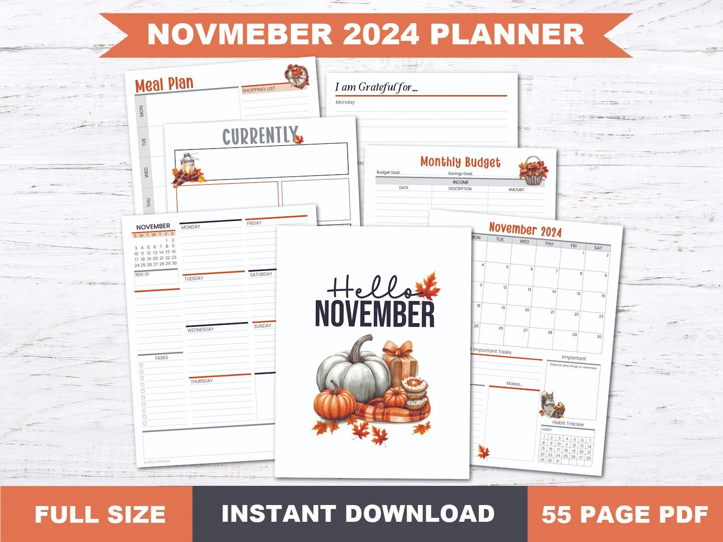 Free November Planning Printables Pack — Krafty Planner