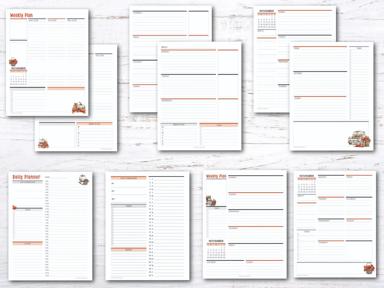 Free November Planning Printables Pack — Krafty Planner