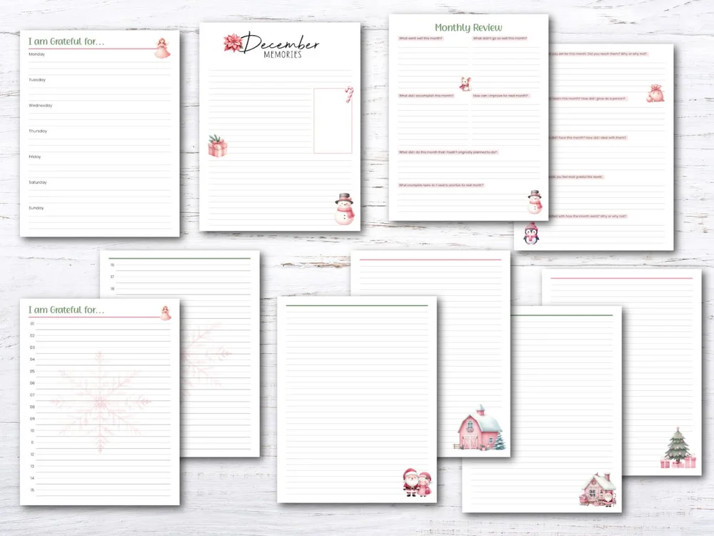 December 2024 Planners Pink Christmas Vibes — Krafty Planner