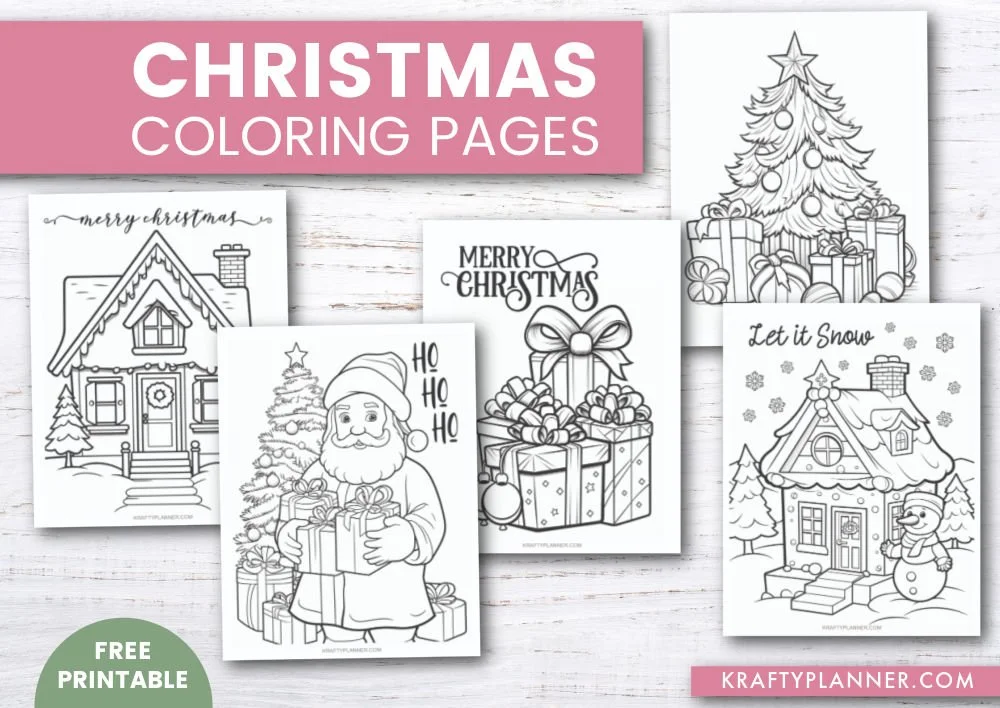 Free Printable Christmas Coloring Pages — Krafty Planner