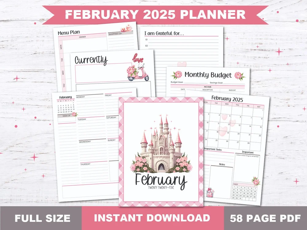 Free Printable February 2025 Planners — Krafty Planner