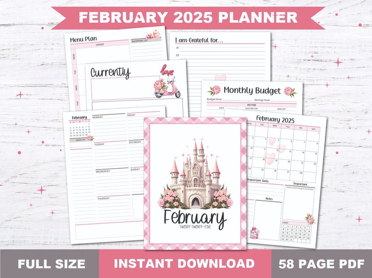 Free Printable February 2025 Planners — Krafty Planner