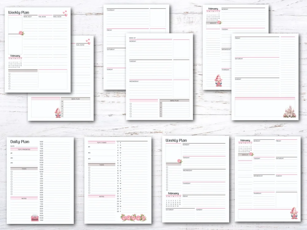 Free Printable February 2025 Planners — Krafty Planner