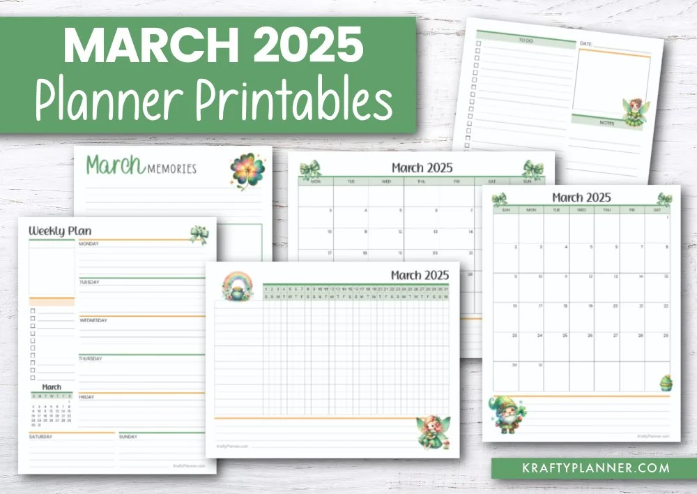 Free March 2025 Planner Printables! — Krafty Planner