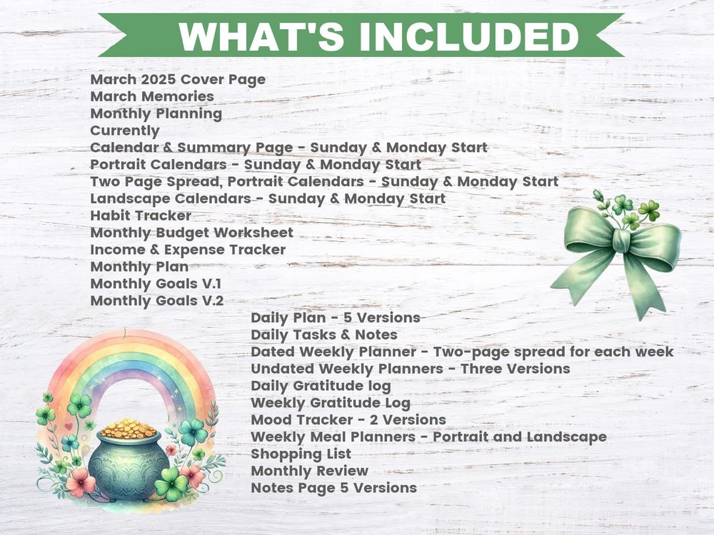 Free March 2025 Planner Printables! — Krafty Planner