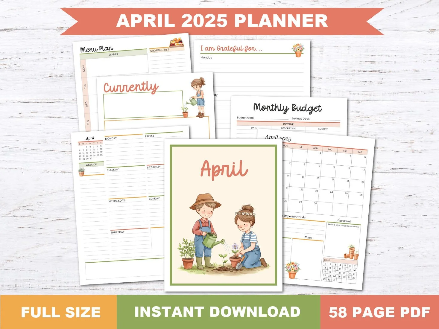 Your Free Printable April 2025 Planners — Krafty Planner