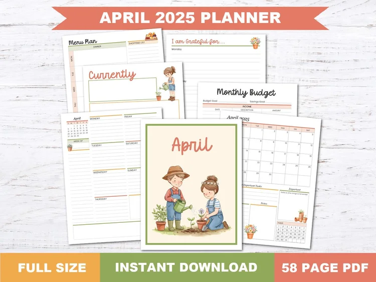 Your Free Printable April 2025 Planners — Krafty Planner