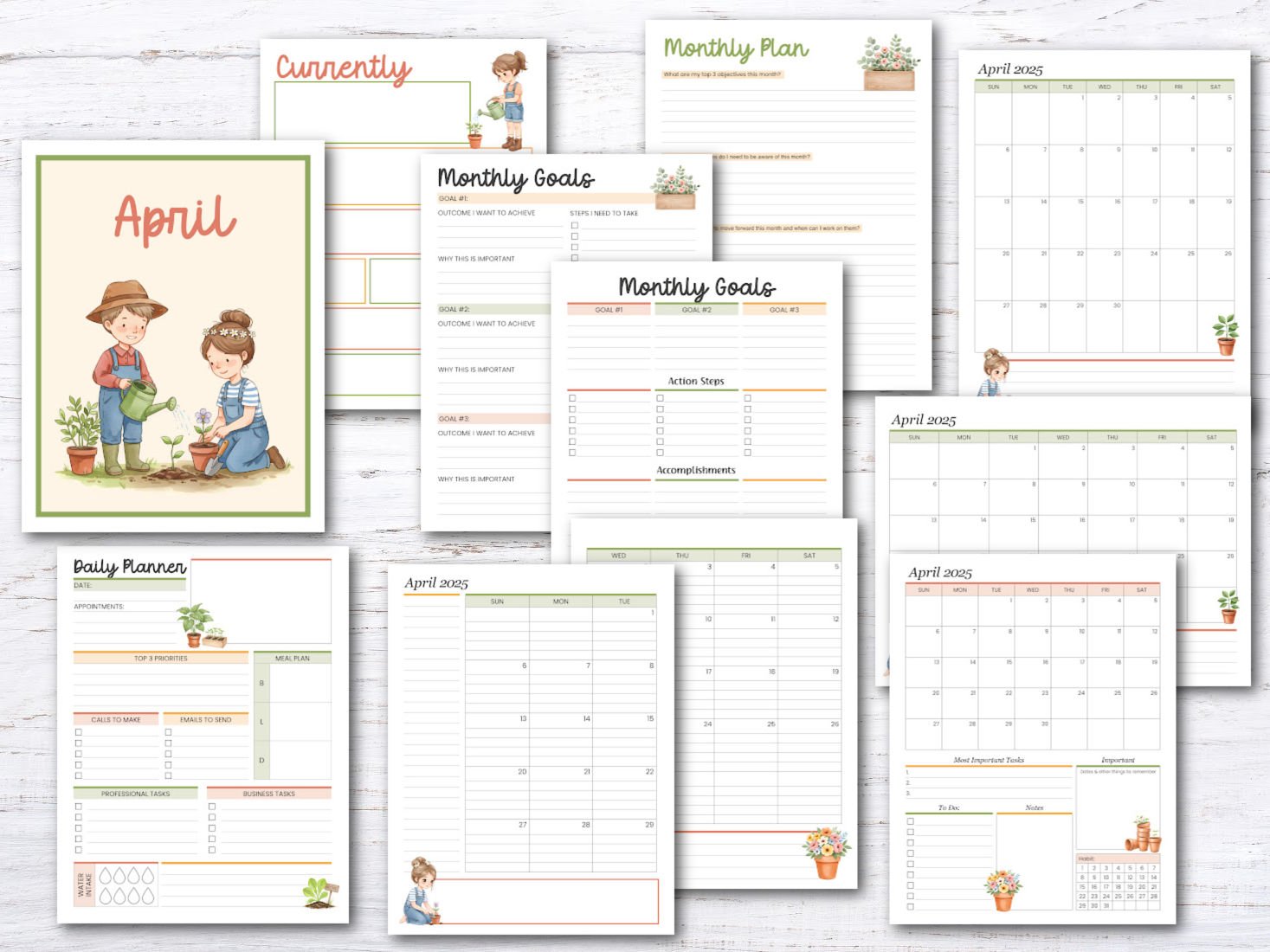 Your Free Printable April 2025 Planners — Krafty Planner
