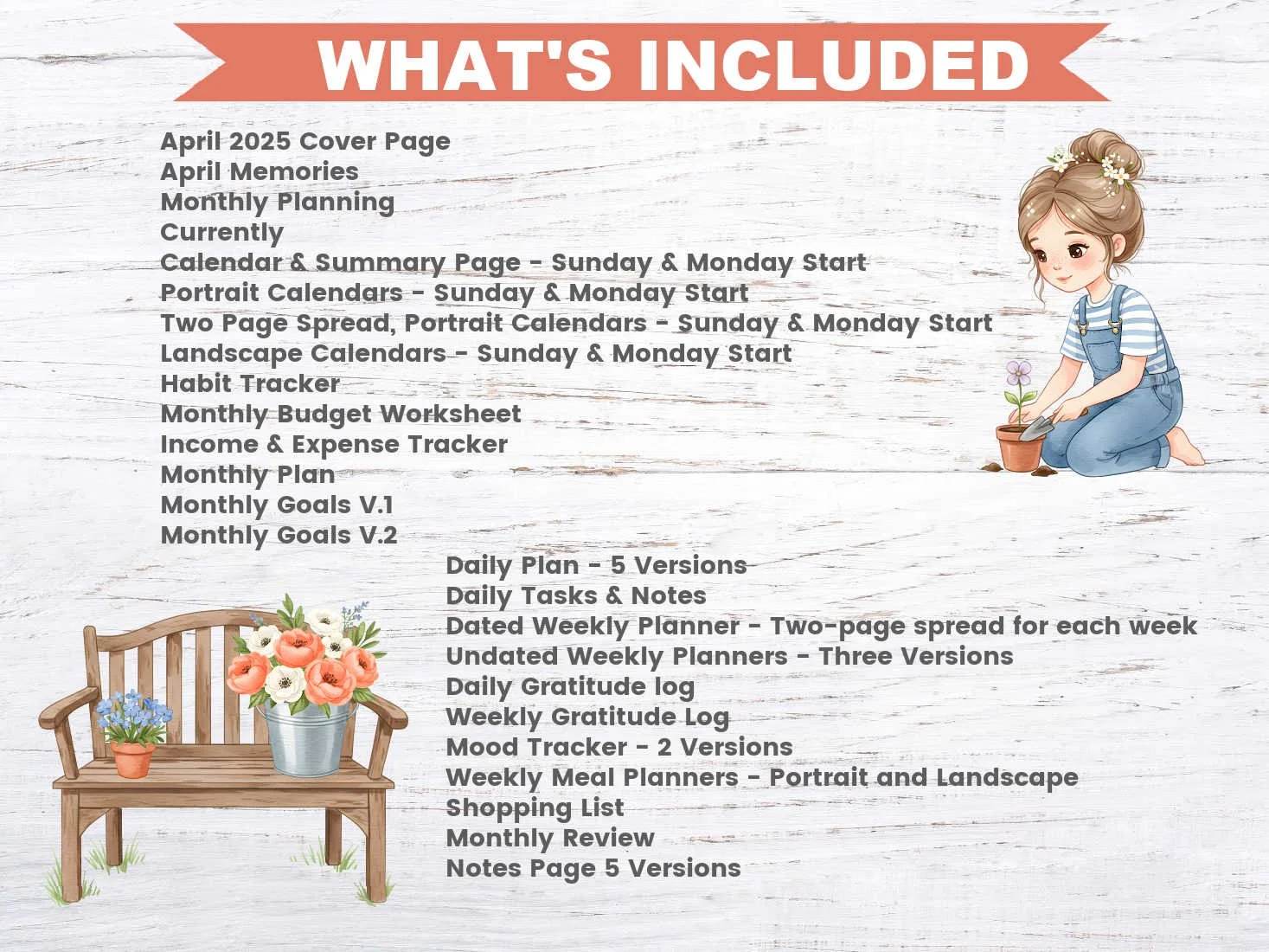 Your Free Printable April 2025 Planners — Krafty Planner