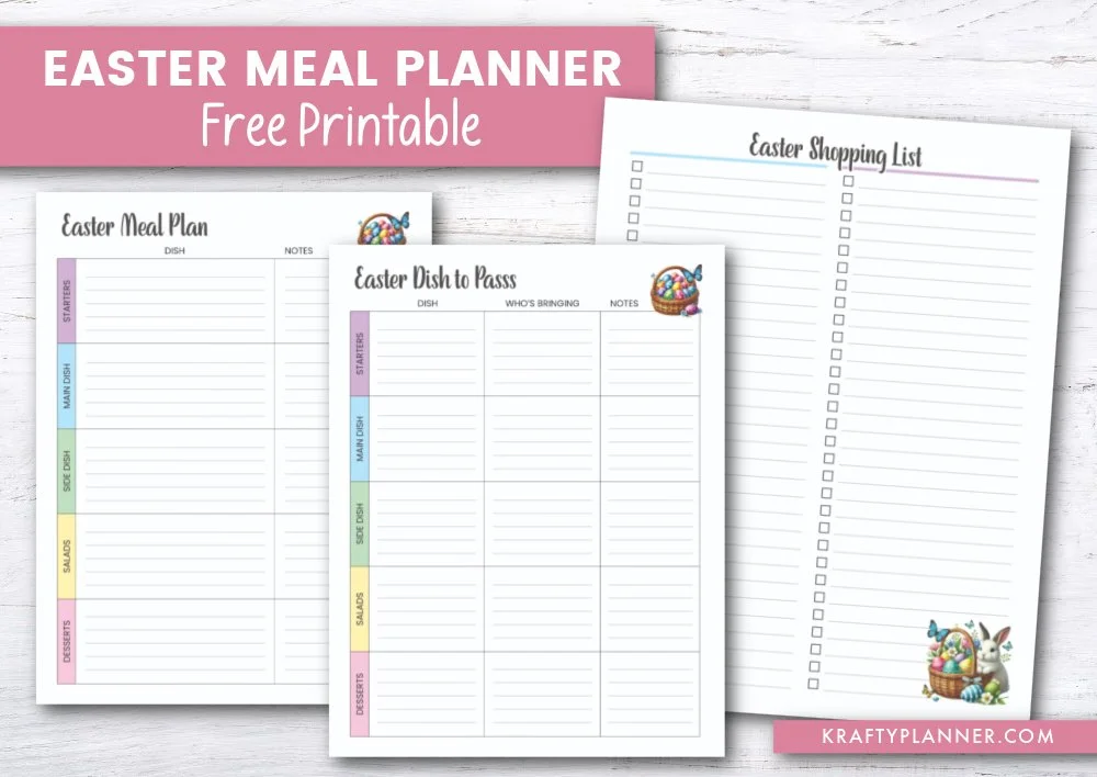 Easter Meal Planner and Shopping List — Krafty Planner