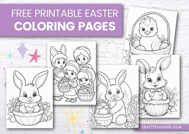Free Printable Easter Coloring Pages — Krafty Planner