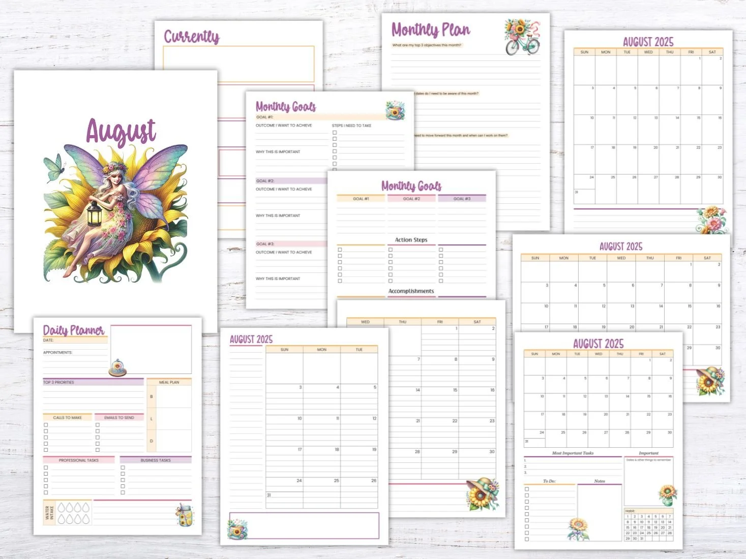 Free Printables: August 2025 Planners — Krafty Planner