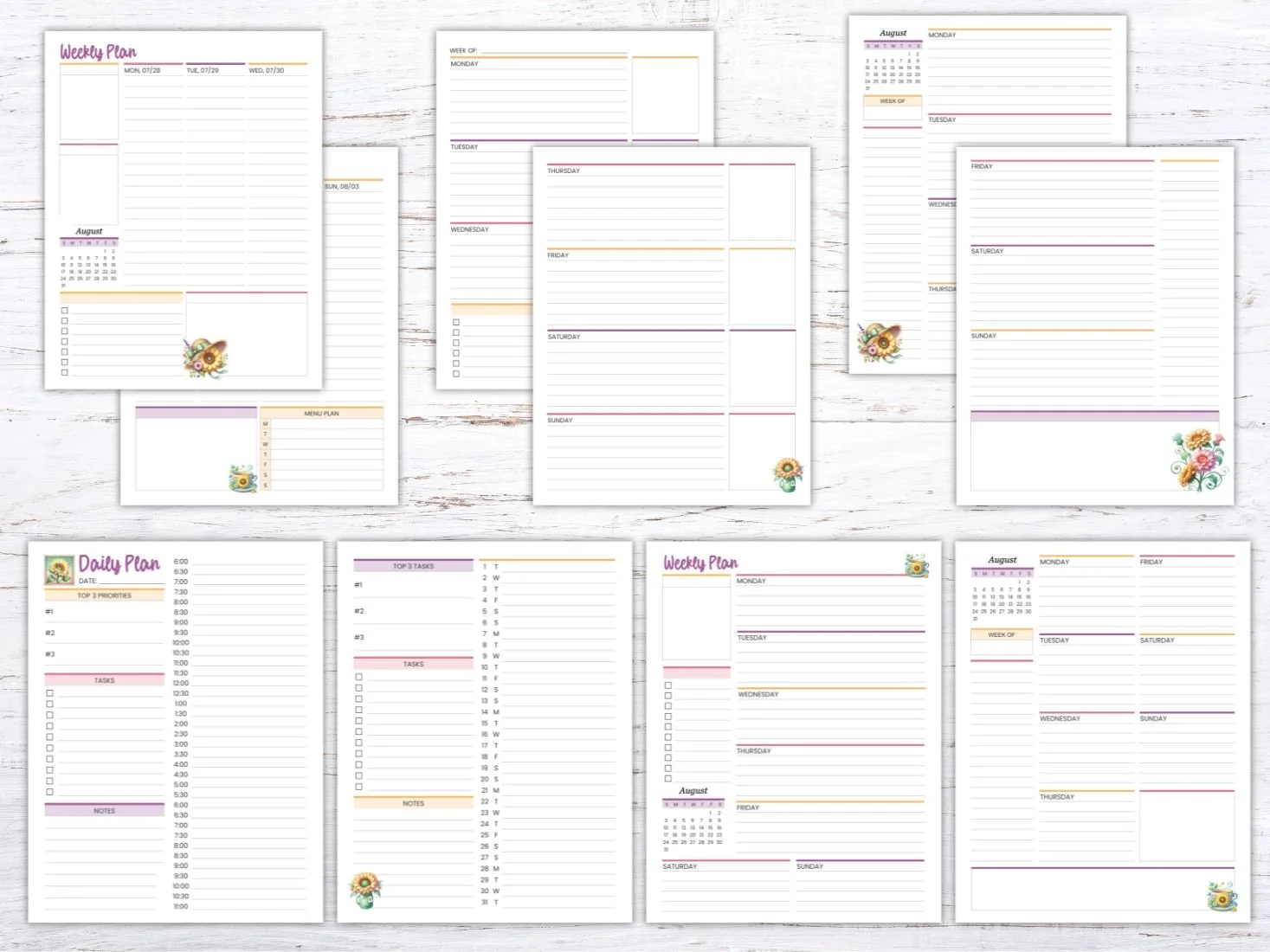 Free Printables: August 2025 Planners — Krafty Planner