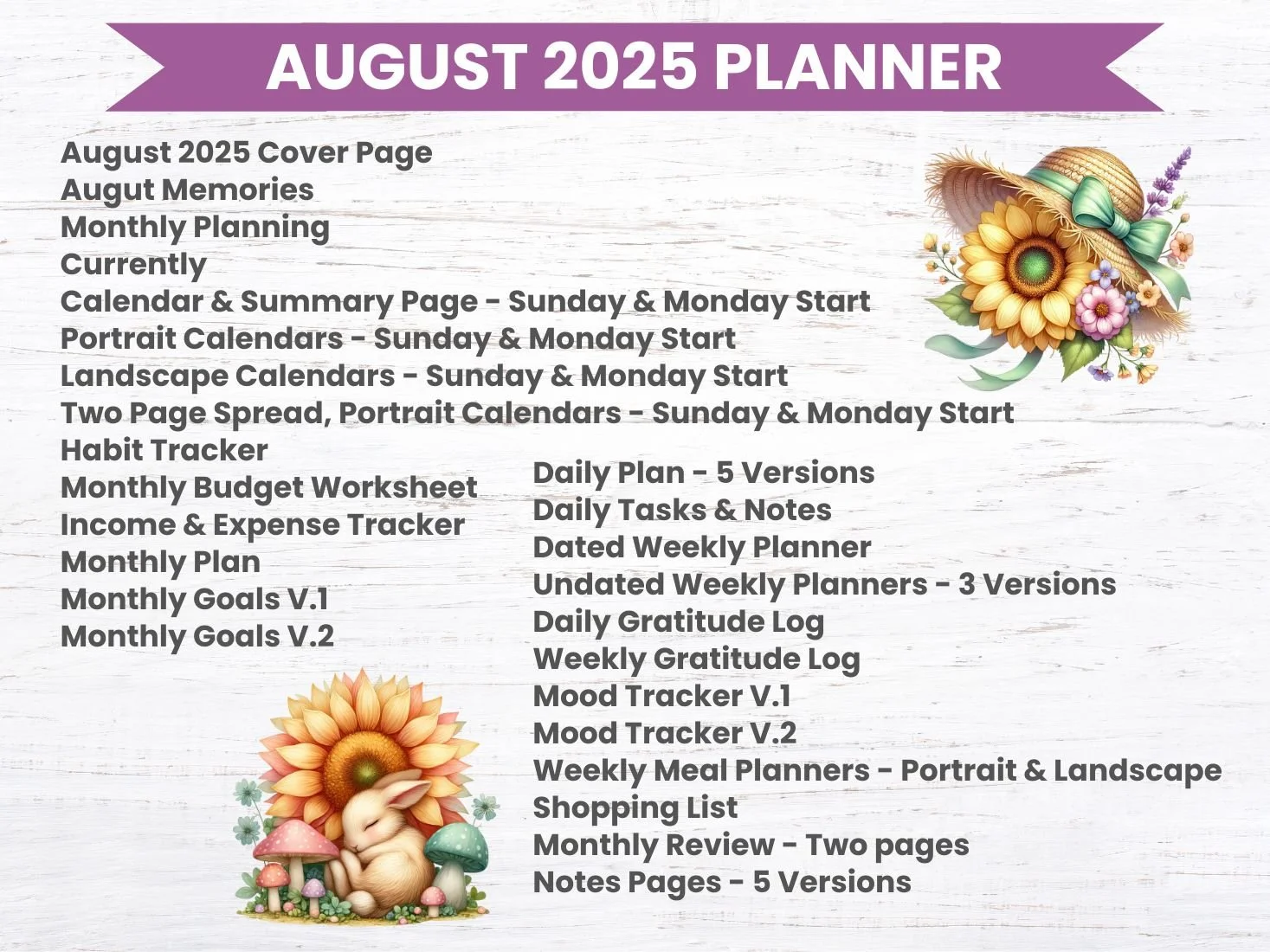 Free Printables: August 2025 Planners — Krafty Planner