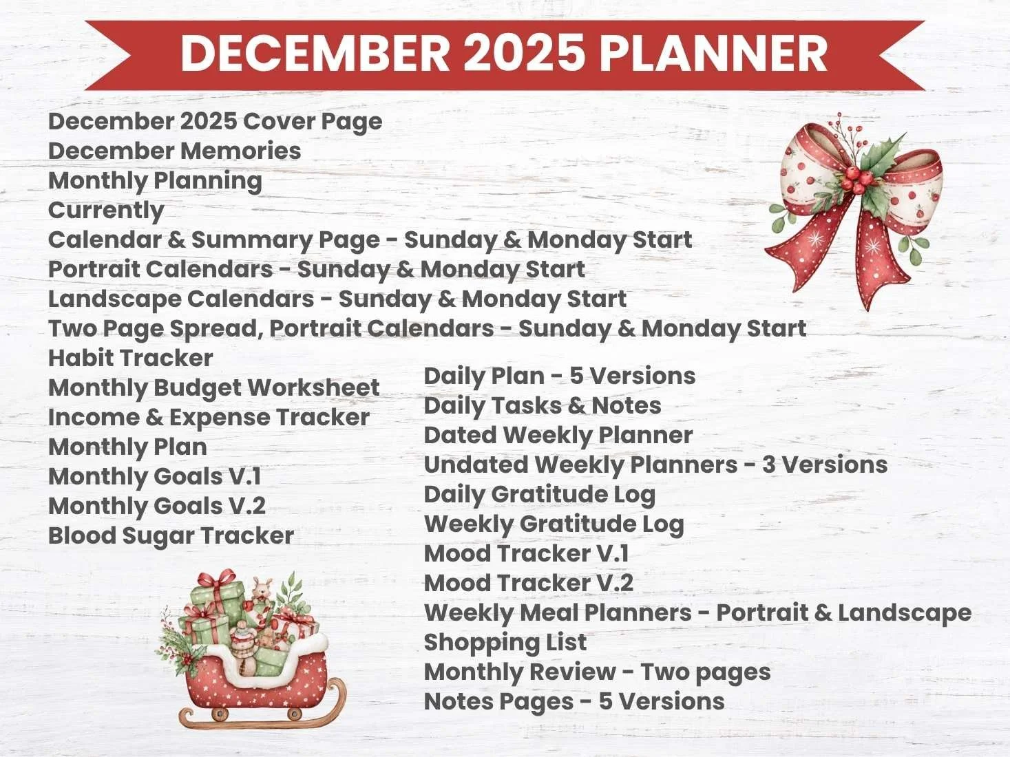 Free December Printables to Keep Your Holidays Stress-Free — Krafty Planner