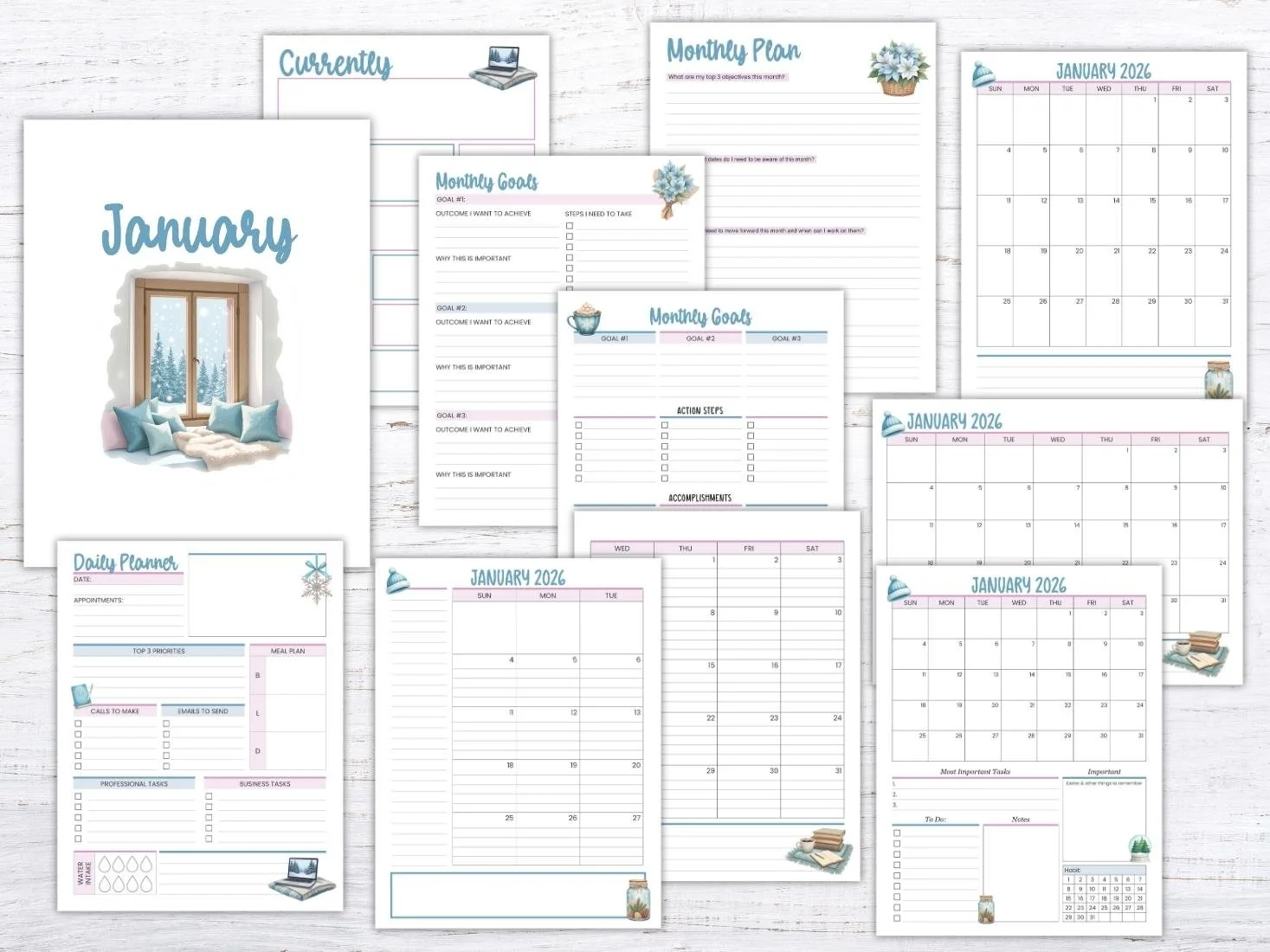 Start 2026 Strong with These Free January Planner Printables — Krafty ...