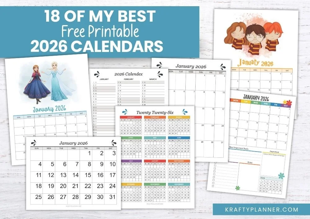 18 of My Best Free Printable 2026 Calendars — Krafty Planner