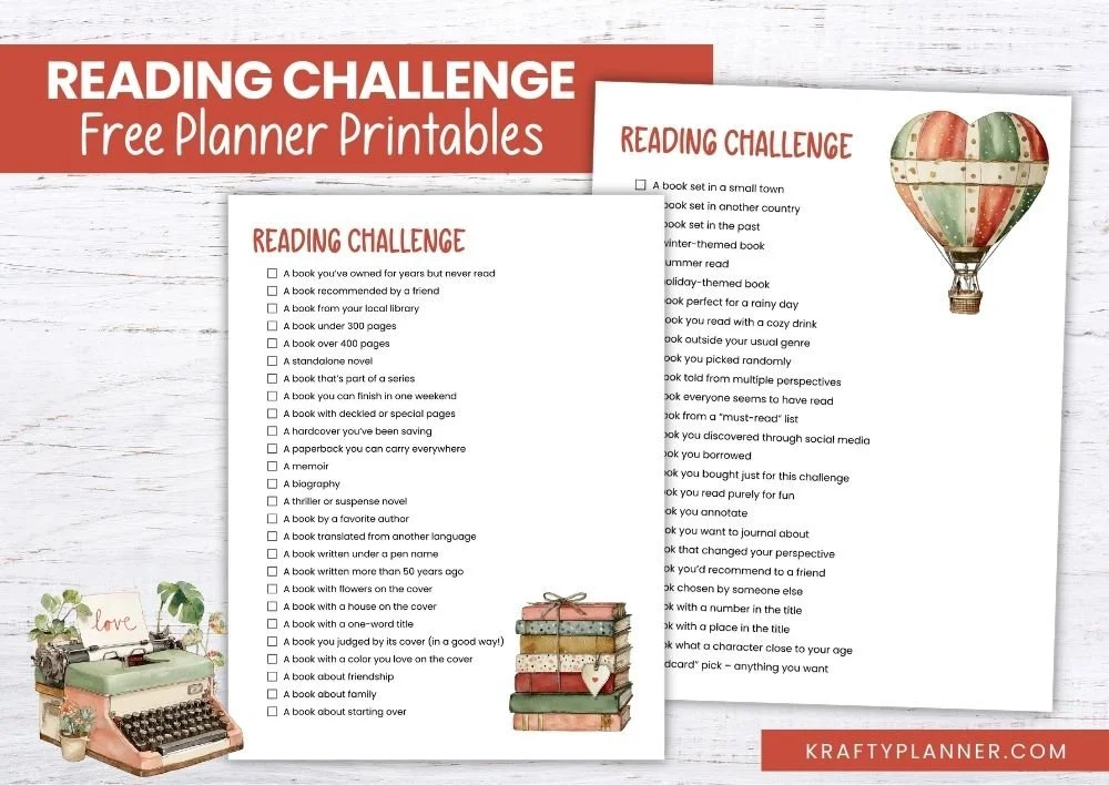 Reading Challenge: 52 Prompts to Inspire Your Reading Life — Krafty Planner