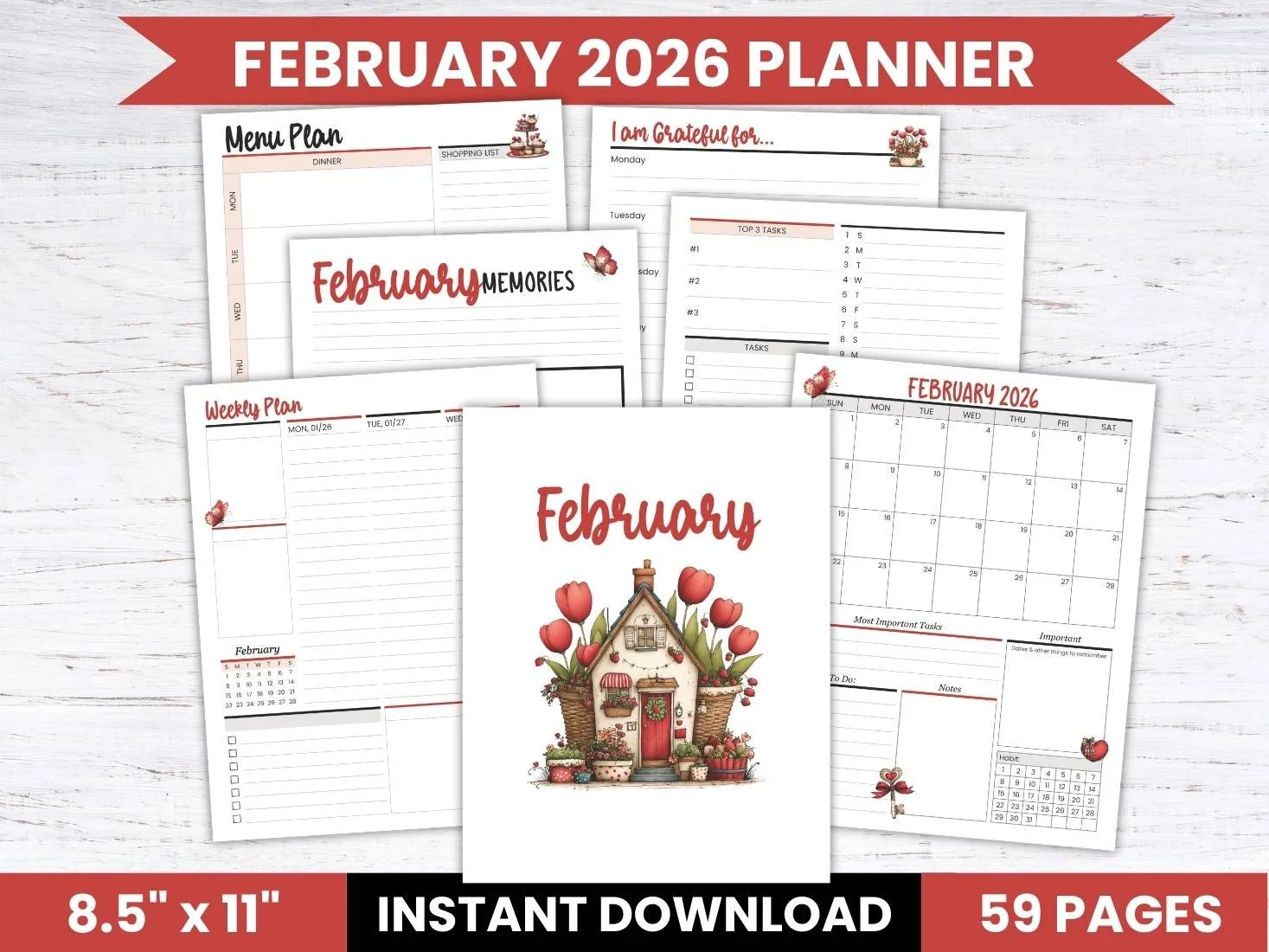 Free February 2026 Planner Pages to Help You Plan with Ease — Krafty ...