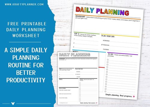 A Simple Daily Planning Routine for Better Productivity {Free Printable ...