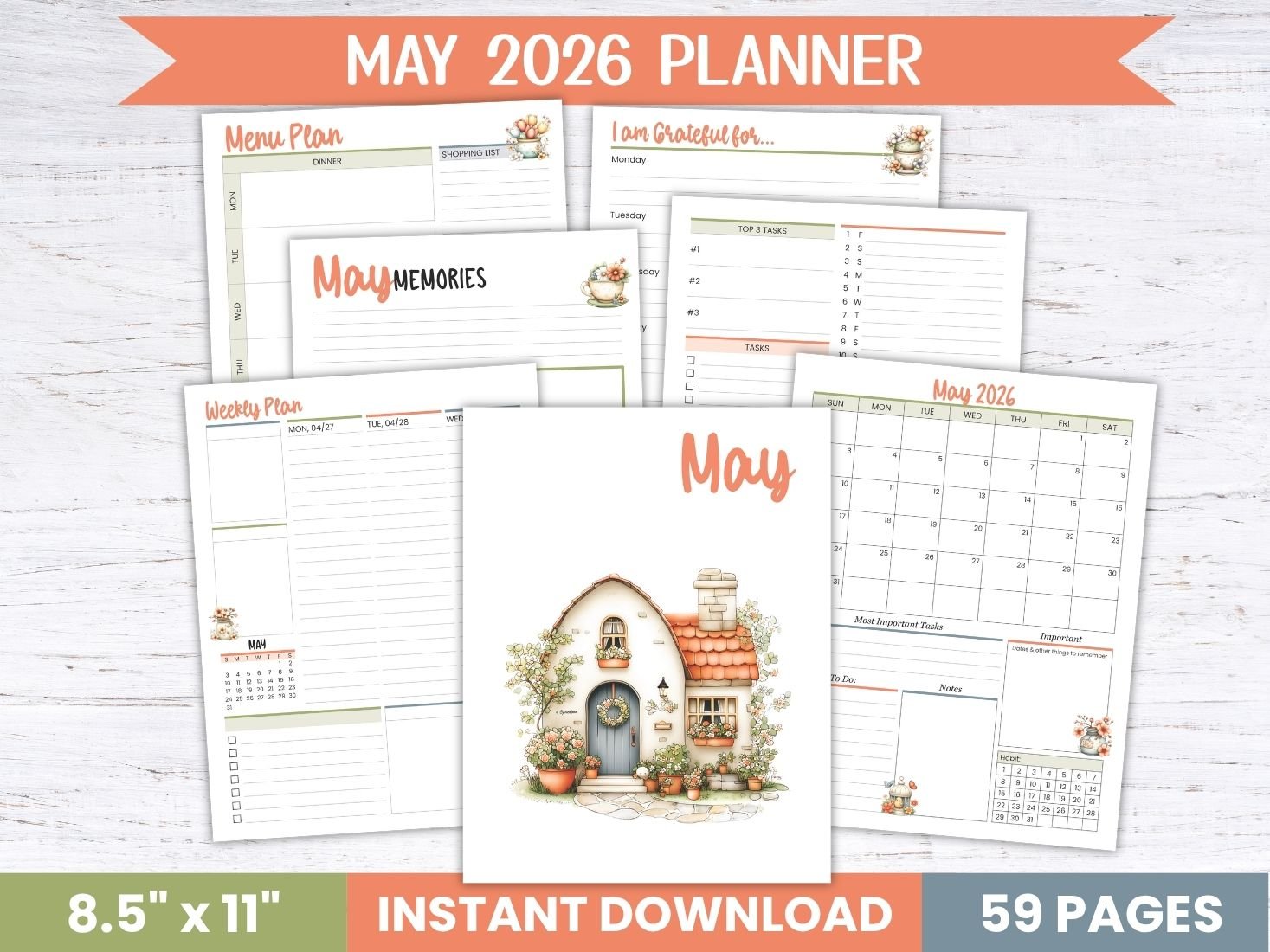 Free May 2026 Planner Printables – Stay Organized All Month — Krafty ...