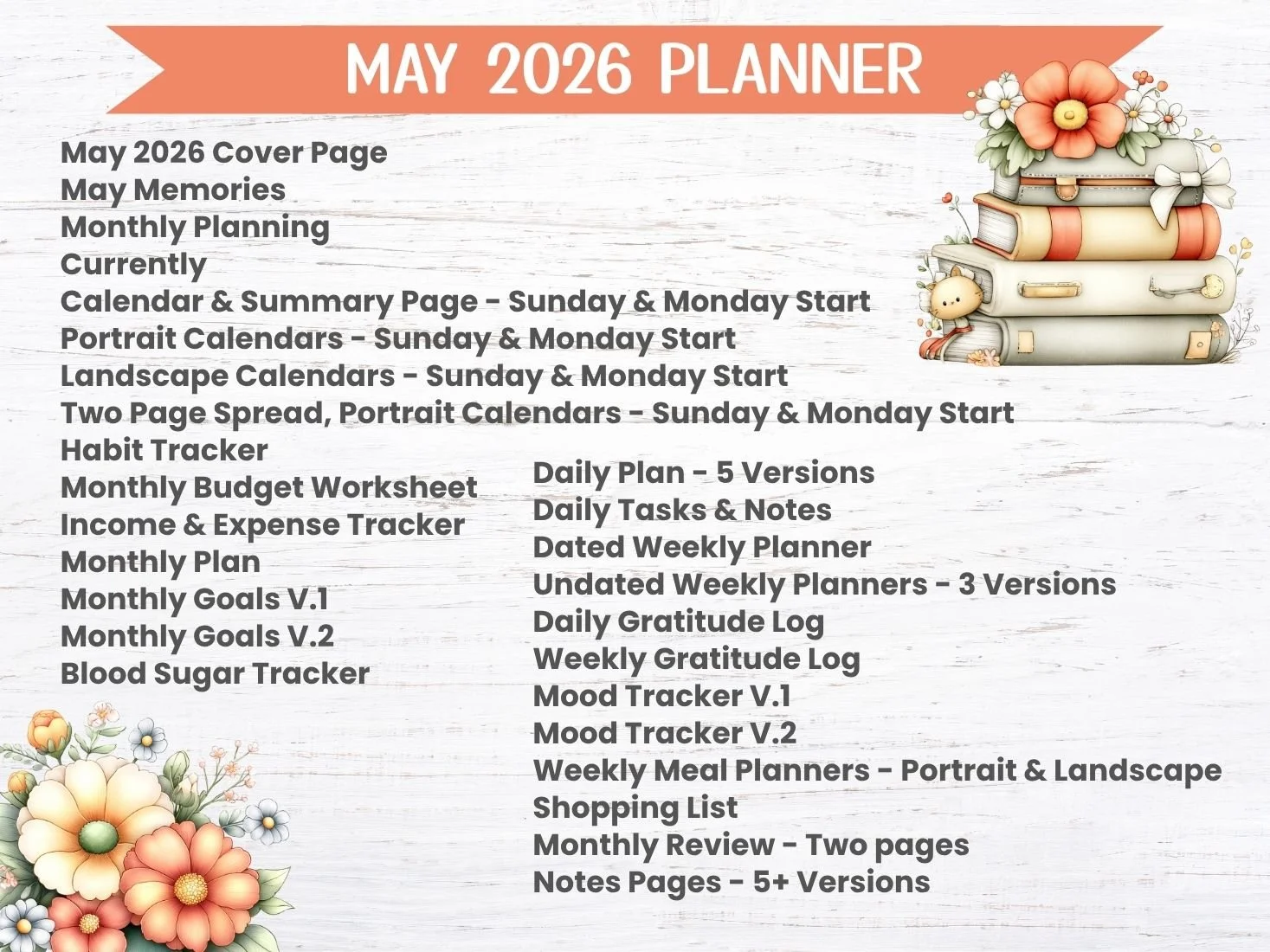 Free May 2026 Planner Printables – Stay Organized All Month — Krafty ...