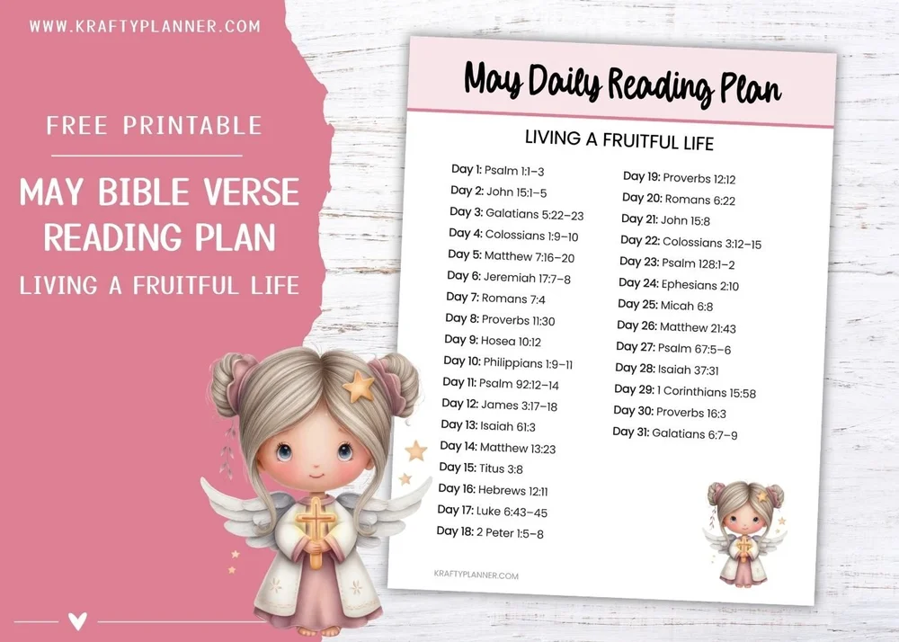 May Bible Verse Reading Plan (Free Printable) — Krafty Planner