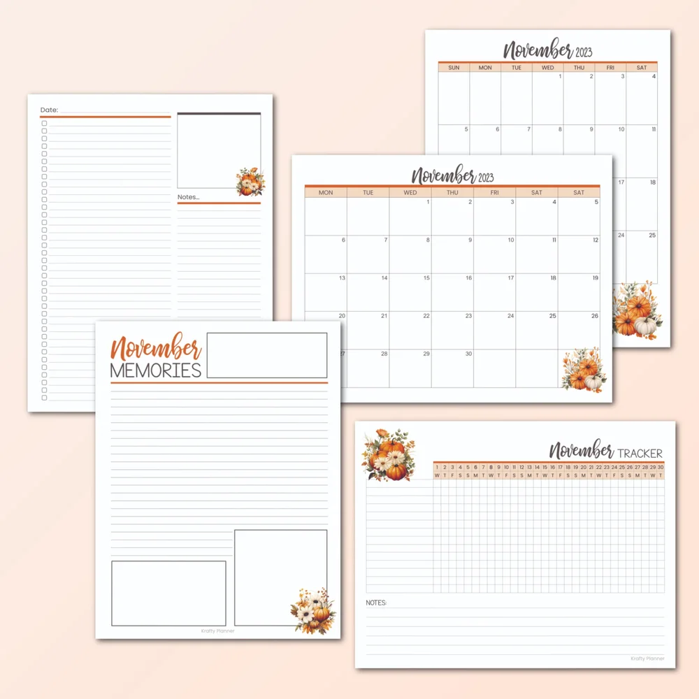 Free Printable November 2023 Planning Pages — Krafty Planner