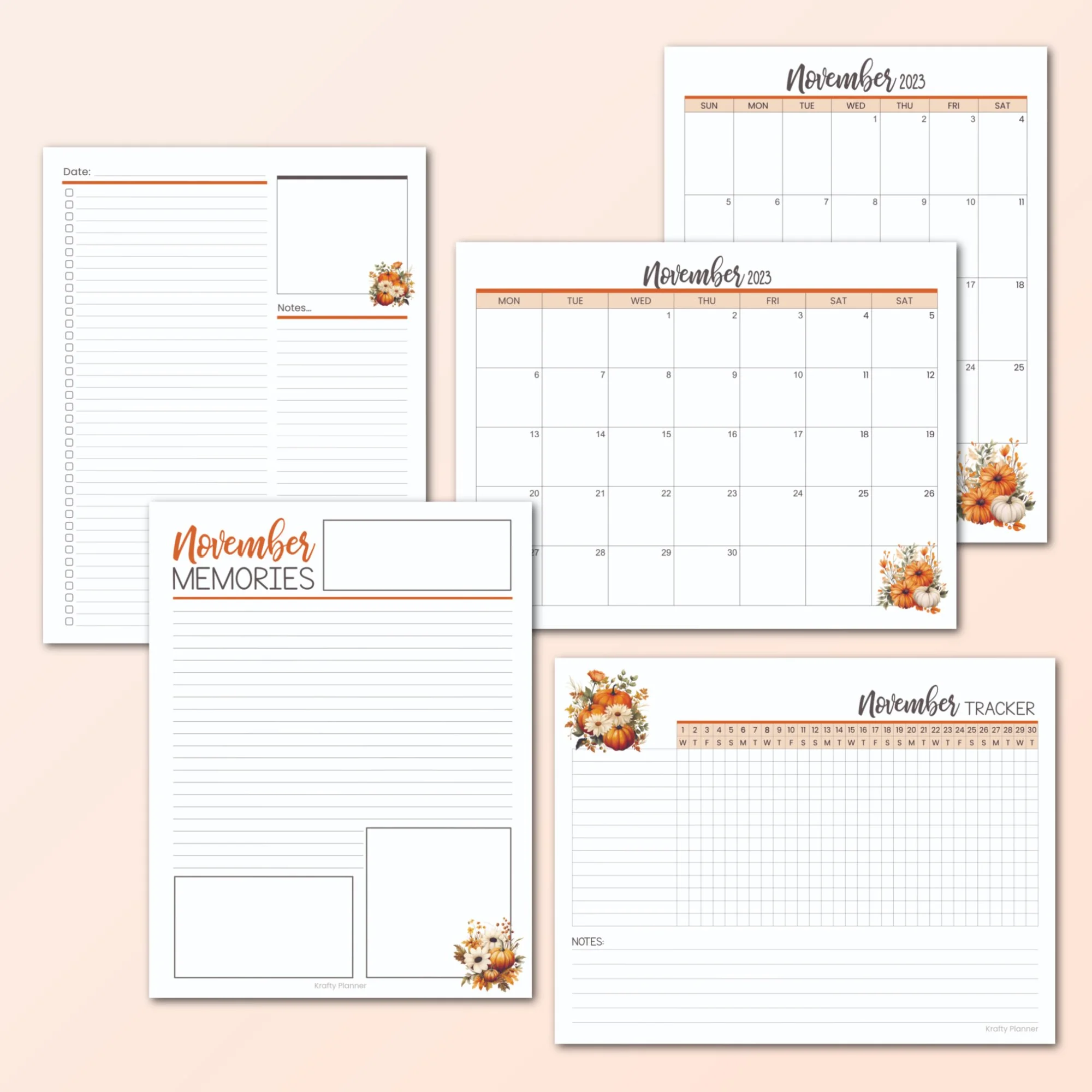 Free Printable November 2023 Planning Pages — Krafty Planner