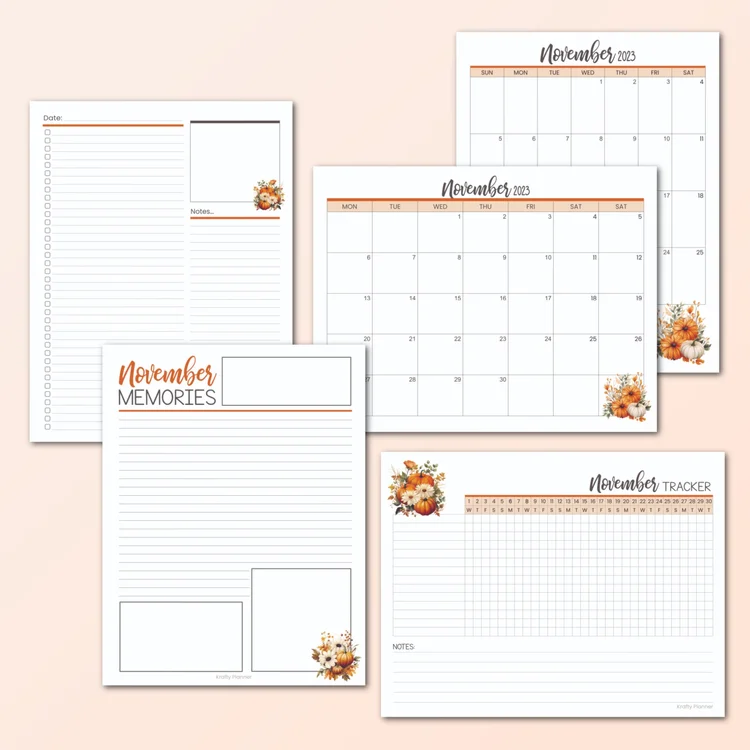 Free Printable November 2023 Planning Pages — Krafty Planner